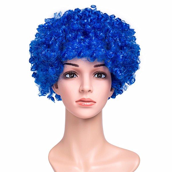Blue afro wig child store